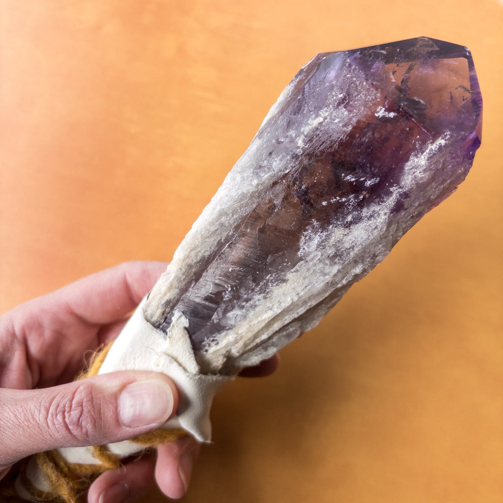 LARGE Dragon's Tooth Amethyst Raw Root Crystal Point Gemstone "D ...