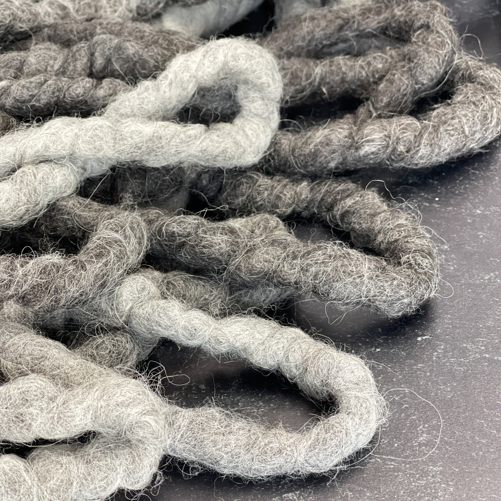 Chunky Yarn Core Spun Wool Yarn - Gray Variegated 100 feet - Icelandic ...